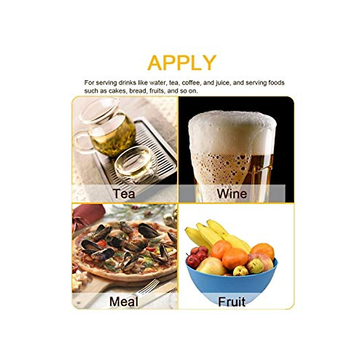 Wood Serving Tray, Rectangle Shape Solid Wood Tea Coffee Snack Food Meals Serving Tray, Plate Restaurant Trays(25*18*2cm)