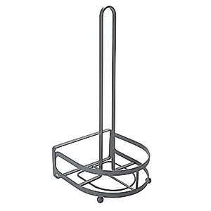 Kitchen Details Industrial Collection Paper Towel Holder Dispenser, Free Standing, Holds 1 Jumbo Roll, Large, Grey