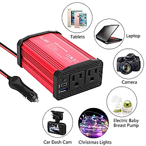 300W car Power Inverter with USB-C PD65W and 230W Power Voltage Converter 220V to 110V