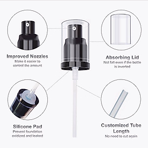 MORICHS 2PCS Replacement Press Cover Air Pump For Maybelline Fit Me Matte + Poreless Liquid Foundation Makeup Base (Black)