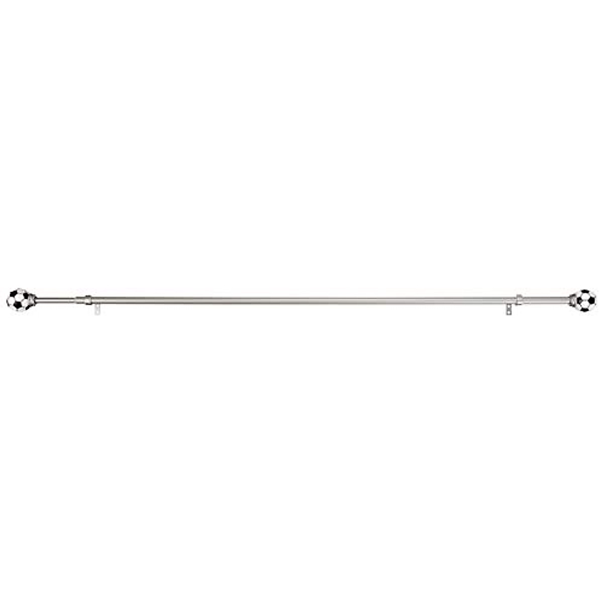 Amazon Basics Decorative 5/8" Curtain Rod with Soccer Ball Finials, 48"-86"