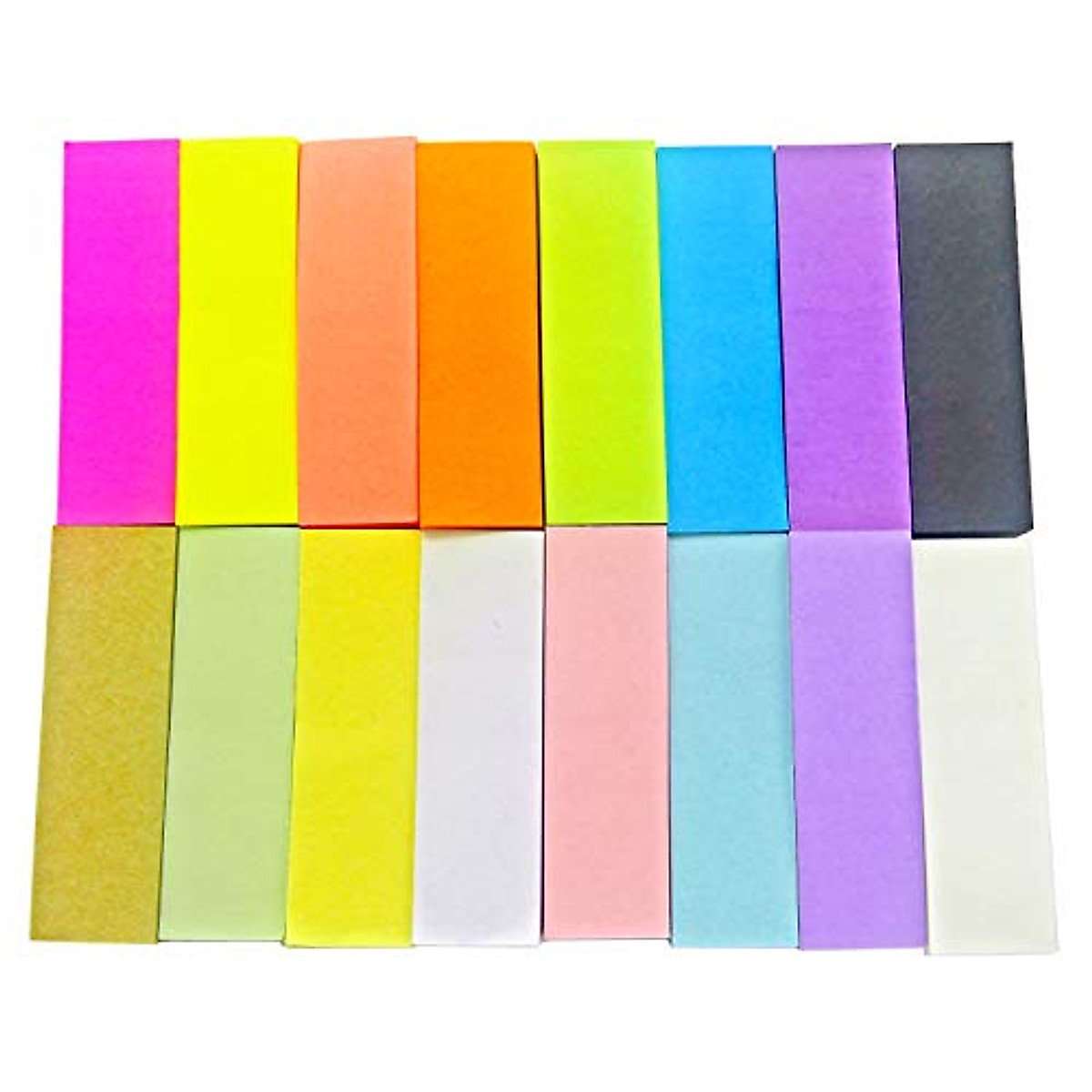 4A Sticky Notes, 0.6 x 2 Inches, Small Size,16 Colors, Self-Stick Notes, 100 Sheets/Pad,16 Pads/Pack, 4A 501516