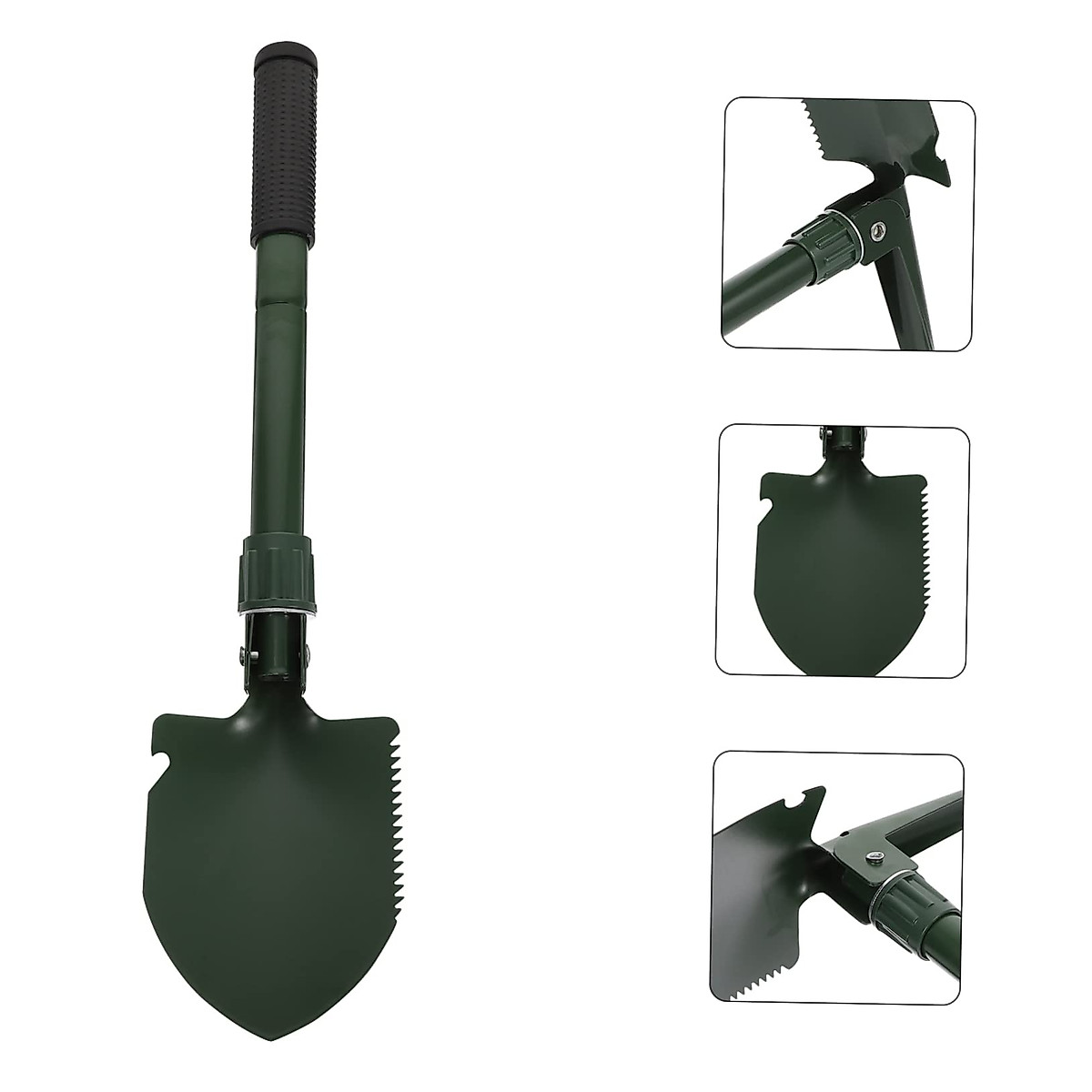 CLISPEED 3 Sets Snow Shovel Tri- Fold Handle Shovel Weeding Shovel Spade Shovel Soil Trowel Multipurpose Tool Pointed Garden Trowel Flower Shovel Beach Shovel Snow Removal Stainless Steel