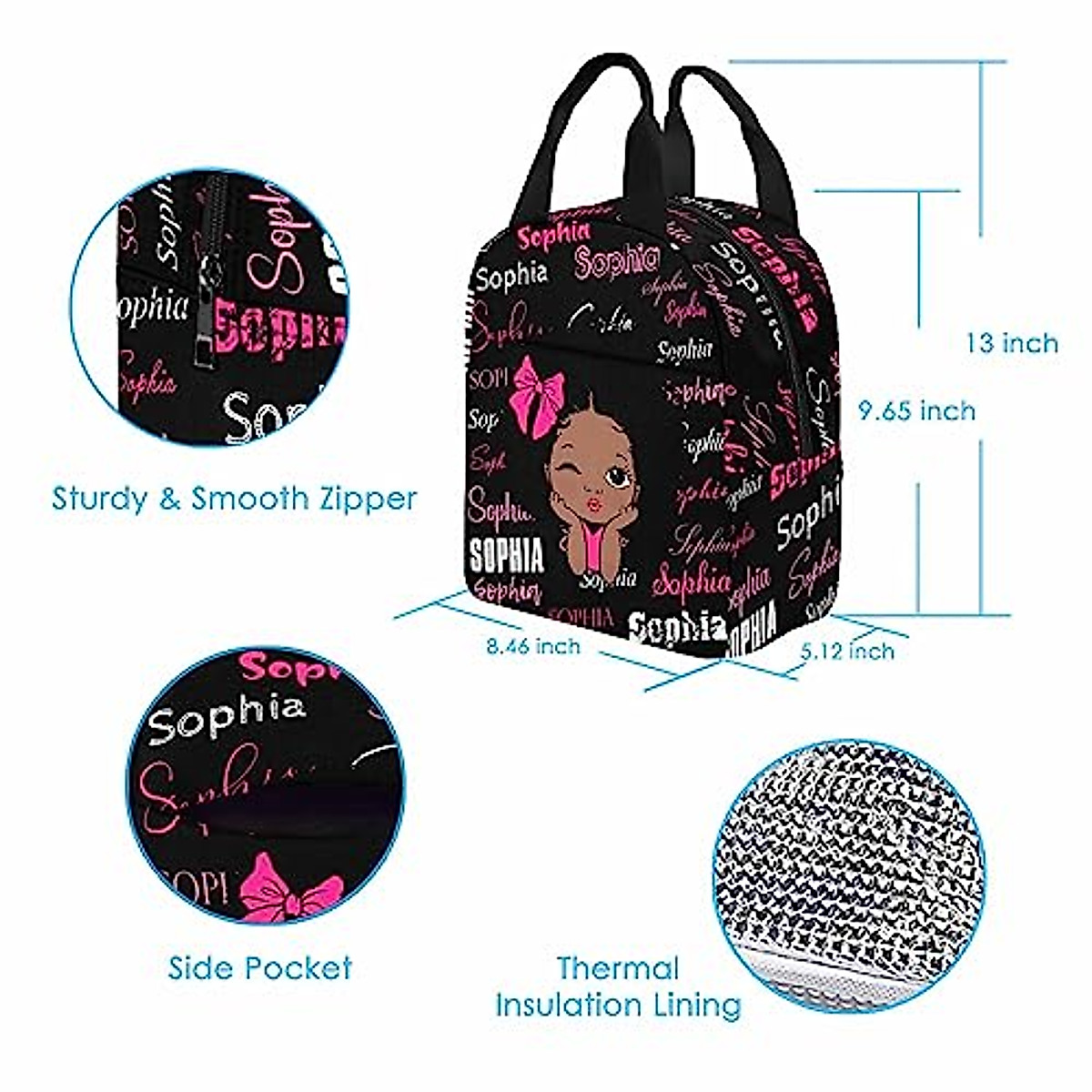 InterestPrint Backpack Little Princess Glitter Gold Bookbag School Backpack for Girls Boys Backpacks Canvas Light Laptop Bag