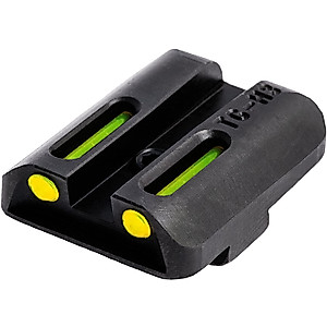 TruGlo TFO Tritium Fiber Optic Handgun Laser Sight Accessories Set with Rear Colors, Fits Glock 17/17L, 19, 22, 23, 24 Models and More, Yellow Light