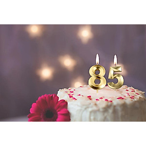 Gold 85th & 58th Birthday Candles,Gold Number 85 58 Cake Topper for Birthday Decorations Party Decoration