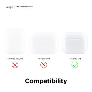 elago Silicone Case with Carabiner Compatible with AirPods 3 - Premium Silicone, Wireless Charging Available, Shockproof Protection (Mint Green)