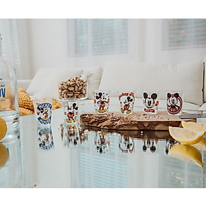 Disney Vintage Mickey Mouse 2-Ounce Mini Shot Glasses | Set of 6