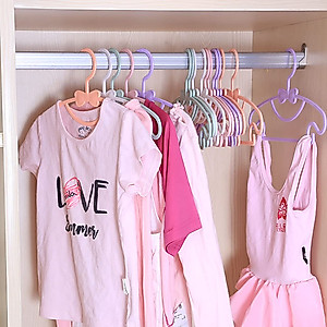 veeyidd Children's Hangers Plasti - 11.6" Size for Baby Kids Infant & Toddler Clothes (5 Colors, 50 Pack)