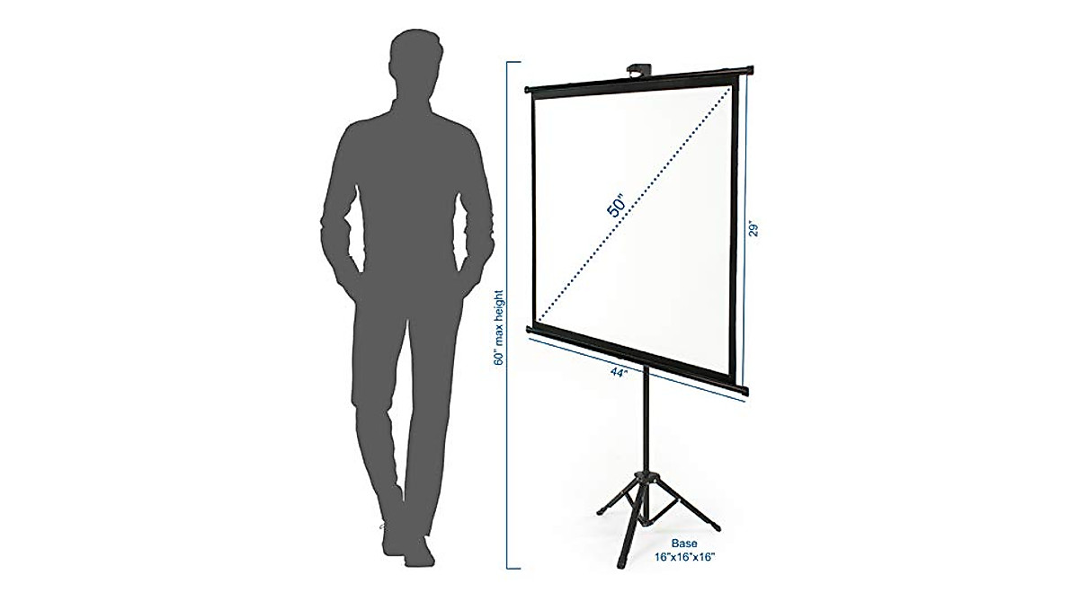 VIVO 50 Inch Portable Indoor/Outdoor Projector Screen - HD 4K 3D