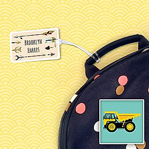 Kids Labels Durable Large Luggage & Bag Tag Truck Design