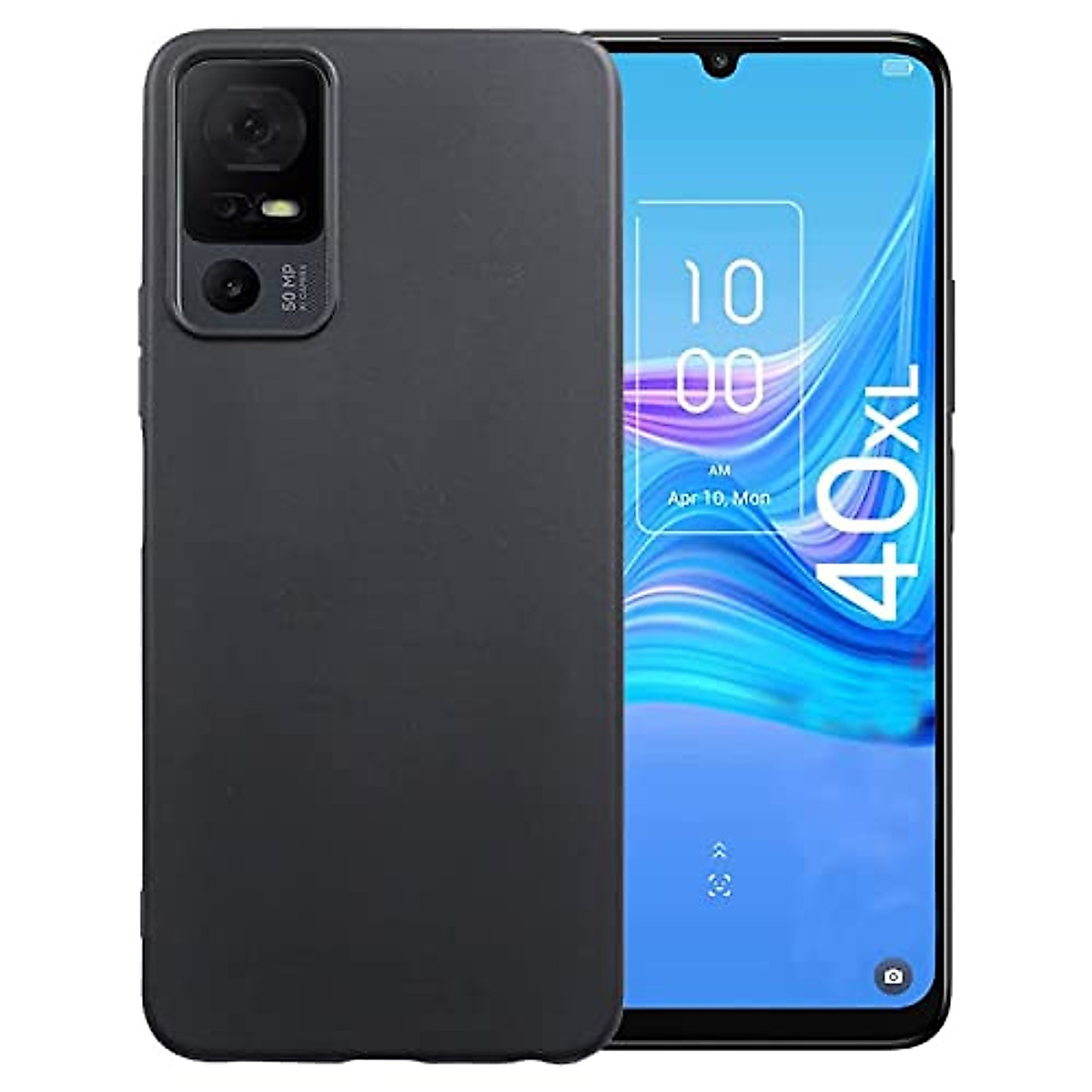 Ansxder Case for TCL 40 XL/TCL 40T,Flexible Soft TPU Scratch Resistant Non-Slip Shock Absorption Back Cover Rubber Slim Back TCL 40XL/TCL 40T Phone Case+2 Pack Tempered Glass Screen Protector