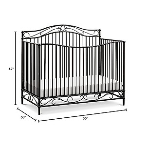NAMESAKE Noelle 4-in-1 Convertible Metal Crib in Vintage Iron, Greenguard Gold Certified