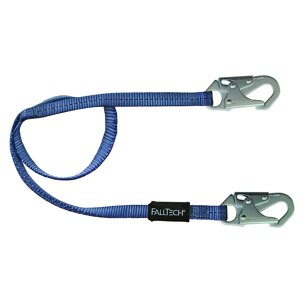 FallTech 820324 Restraint Lanyard - Single Leg with 2 Snap Hooks, 2', Blue