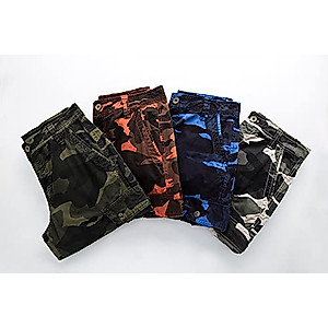 IDEALSANXUN Cargo Shorts for Men Casual Summer Bermuda Hiking Cotton Tactical Military Work Camo Cargo Pants, Camo Blue, 36