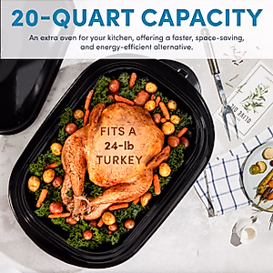 AROMA® 20Qt. Roaster Oven with Self-Basting Lid, Fits 24-lb. Turkey, Adjustable Temperature Settings, Keep Warm Setting, Stainless Steel (ART-720S)