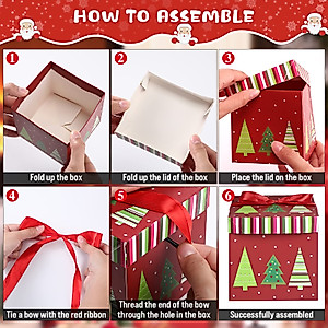 3 Pcs Christmas Nesting Gift Boxes with Lid Nesting Boxes Xmas Boxes for Gifts Red Christmas Tree Gift Wrap Boxes for Christmas Thanksgiving New Year Wrapping Presents and Decorations (Green Trees)