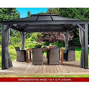 Sojag Outdoor 12' x 14' Mykonos Double Roof Hardtop Gazebo Outdoor Sun Shelter