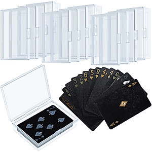 Jetec 24 Pieces Playing Card Case Clear Playing Card Boxes Holder Plastic Storage Box Card Holder Card Deck Case for Bank Card, Business Card, Game Card