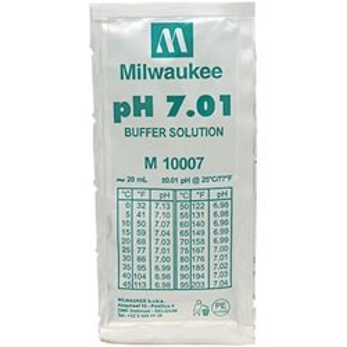 Milwaukee Instruments 7.01 Calibration Solution, Single Use Packet, 20ml