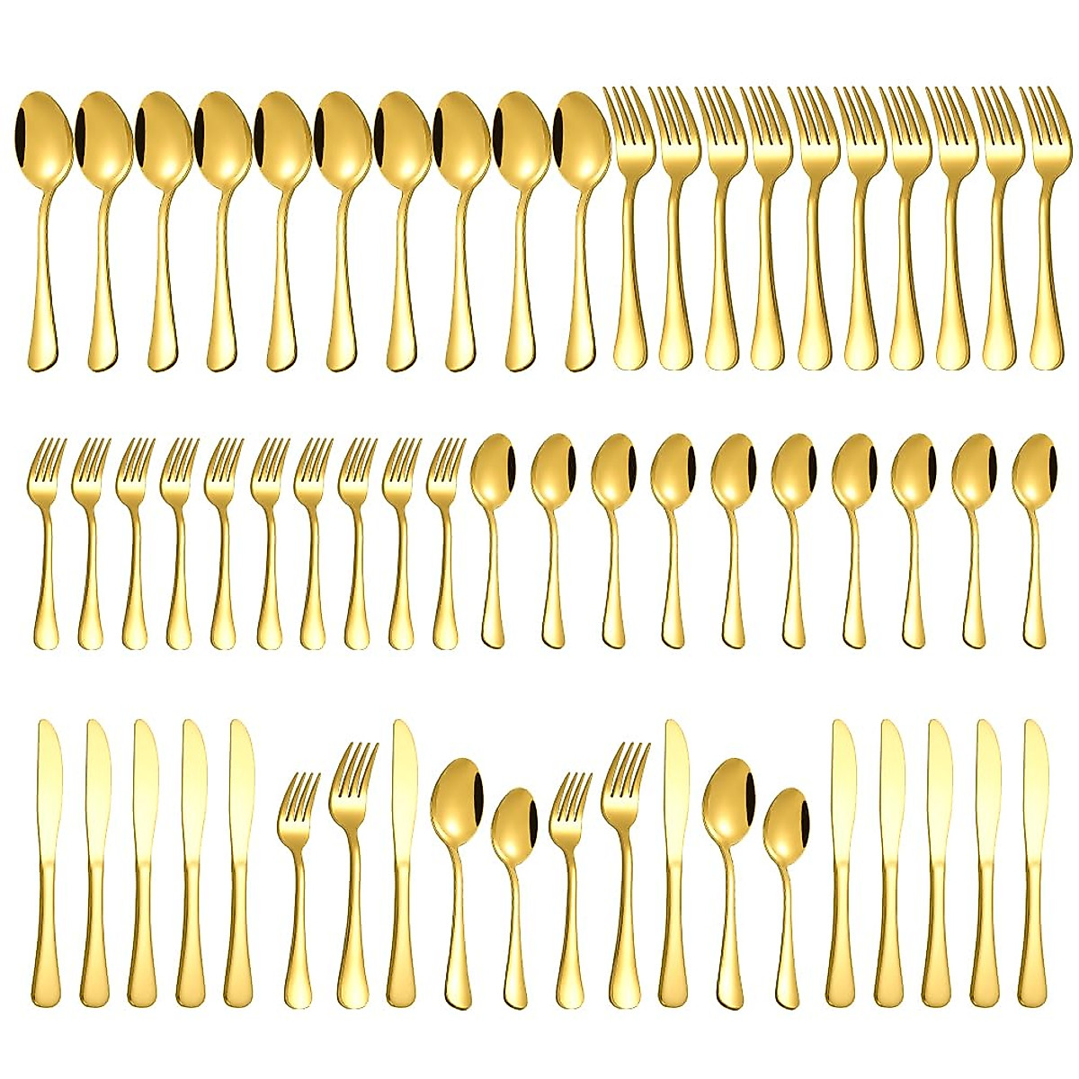 60 Pieces Black Silverware Set for 12, Compralo Stainless Steel Shiny Black Flatware Set, Cutlery Utensil Sets Include Knife Fork Spoon Set for Home Restaurant, Mirror Finish, Dishwasher Safe