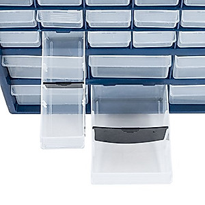 Plastic Storage Drawers – 42 Compartment Organizer – Desktop or Wall Mount Container for Hardware, Parts, Crafts, Beads, or Tools by Stalwart, 10 Targets