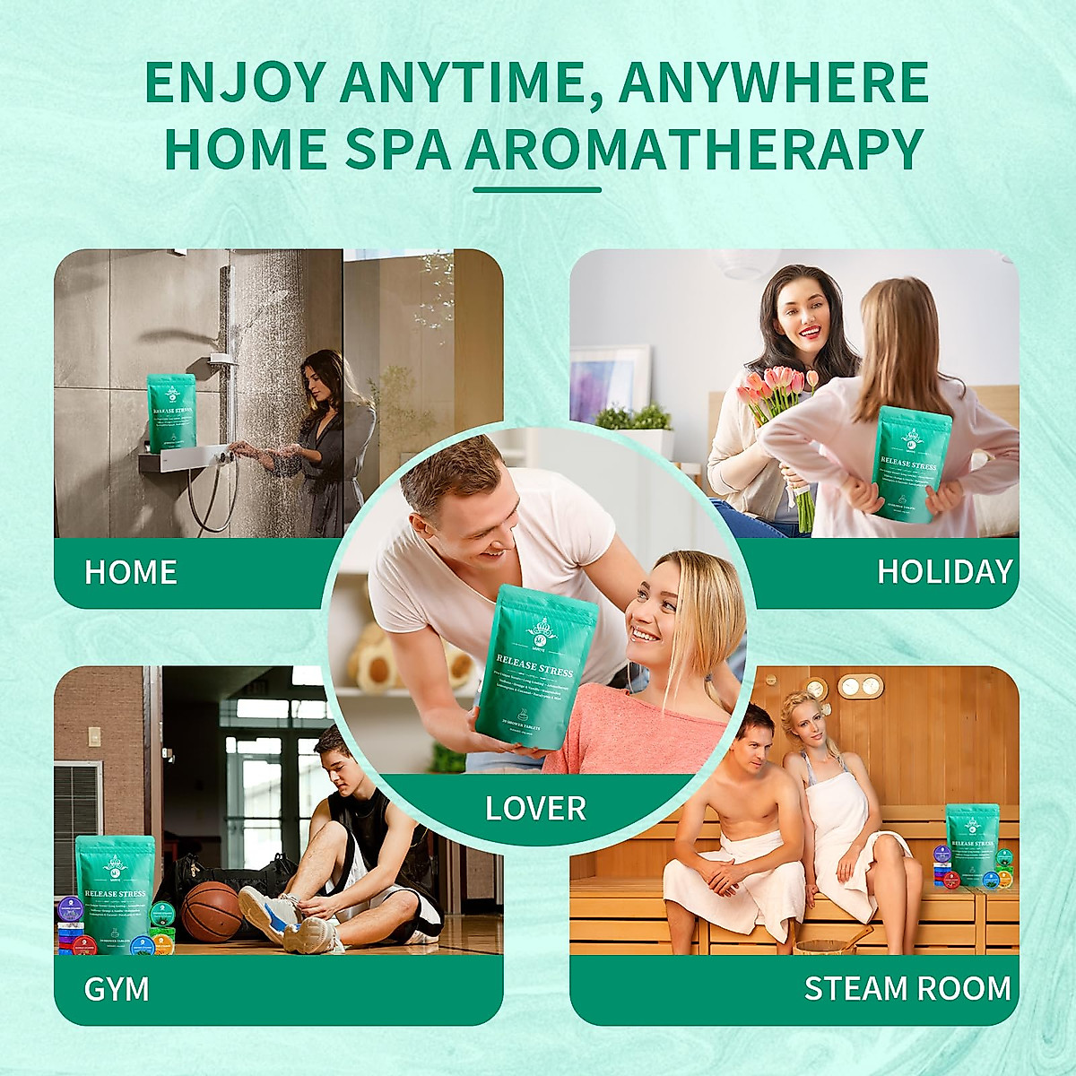 MR Shower Steamers Aromatherapy, 20-Pack Shower Bombs Organic with Verbena, Orange&Vanilla, Watermelon, Lemongrass&Coconut, Eucalyptus&Mint Essential Oil, Birthday Mothers Day Gifts for Her