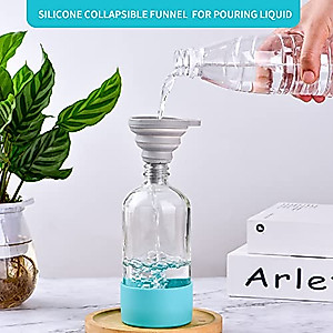 Homyfux Empty Clear Glass Spray Bottles with Silicone Sleeve Protection - Refillable 17oz Containers for Cleaning Solutions, Essential Oils, Misting Plants - Quality Sprayer - 3 Pack