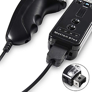 MODESLAB Wii Nunchuck Controller, 2 Pack Nunchuk Controllers Replacement Remote Joystick Gamepad Controller Compatible with Wii Wii U Console (Red+Blue)