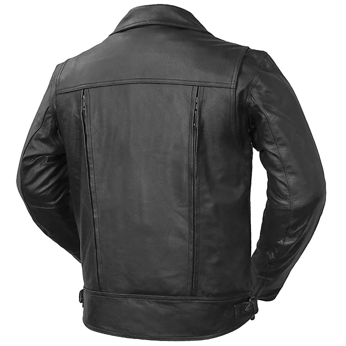 First Mfg Co - Mastermind - Men's Motorcycle Biker Riding Black Leather Jacket - 3X Large - Action Back Armor Pockets Gussets Thermal Liner Vented
