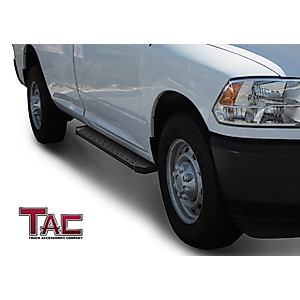TAC 6.5” Running Boards Fit 2015-2024 Ford F150 Regular Cab | 2017-2024 Ford F250/F350/F450/F550 Super Duty Regular Cab Utility Black Rattler Steel Side Steps 2pcs