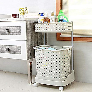 Basicwise QI003311 Plastic Laundry Hamper, White