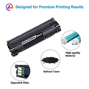 85A Black Toner Cartridge with Chip (2-Pack) | Replacement for HP85A Works with Pro M1212nf M1217nfw M1214nfh M1216nfh M1219nf MFP; Pro P1102w P1109w P1005 P1006 M1132 Printer | CE285D, 85A Toner 2PK