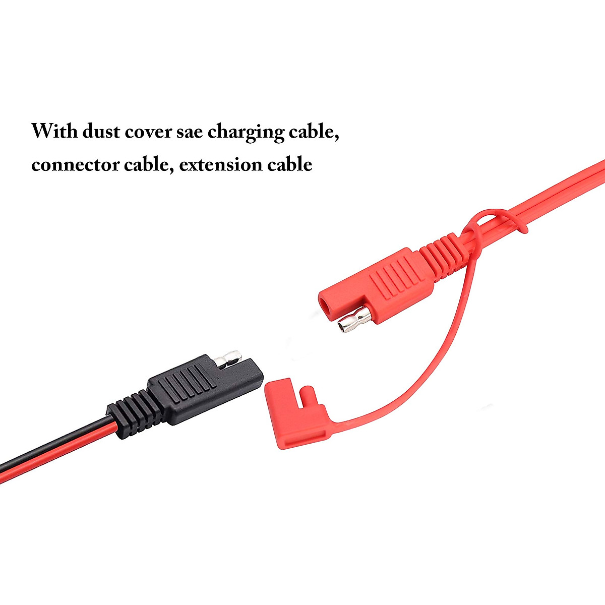 zdyCGTime SAE Extension Cord，Battery Extenstion Cable SAE to SAE Extension Cable Quick Disconnect Wire Harness SAE Power Cable with Waterproof Cap,for Automotive, Solar Panel Panel 18AWG 1m/3ft