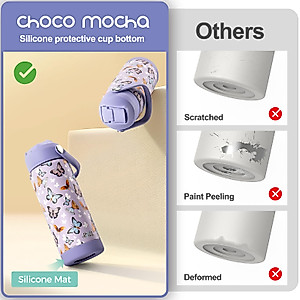 Choco Mocha Kids Water Bottle For School, Kids Insulated Water Bottle Stainless Steel, Girls Water Bottle 14Oz,Purple Unicorn