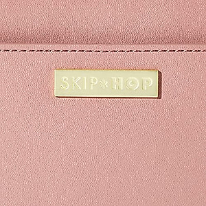 Skip Hop Adjustable Greenwich Easy-Access Convertible-Pack, Vegan Leather, Dusty Rose 1 Count (Pack of 1)