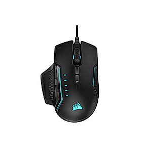 Corsair Glaive PRO - RGB Gaming Mouse - Comfortable & Ergonomic - Interchangeable Grips - 18,000 DPI Optical Sensor - Black