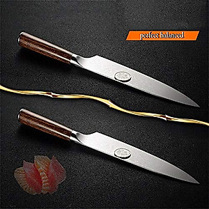 [8 Inch]Chef Knife,FANTECK Kitchen Knife Ultra Sharp Pro German High Carbon Stainless Steel Meat Sushi Fruit Vegetable Cutting Gyuto Cleaver Best Chef Knife[Gift Box]-Ergonomic Pakkawood Handle