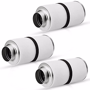 3 Packs Air Filter Universal Replacement Filter White Cotton Prefilter Sleeve Cover with 3 Packs Elastic Ropes for Carbon Filter (4 Inches)