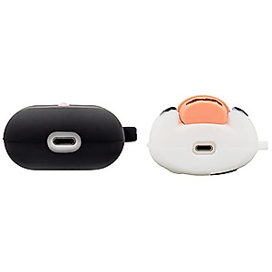 Megantree 2 Pack Cute Boba Tea Cow Airpods Case, Whisker Cat Airpods 2 Case, Funny 3D Cartoon Animal Cat Kitty Shockproof Soft Silicone Case with Carabiner for Airpods 1st Generation, 2nd Generation