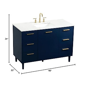 Elegant Kitchen and Bath 48 inch Bathroom Vanity Cabinet - Blue