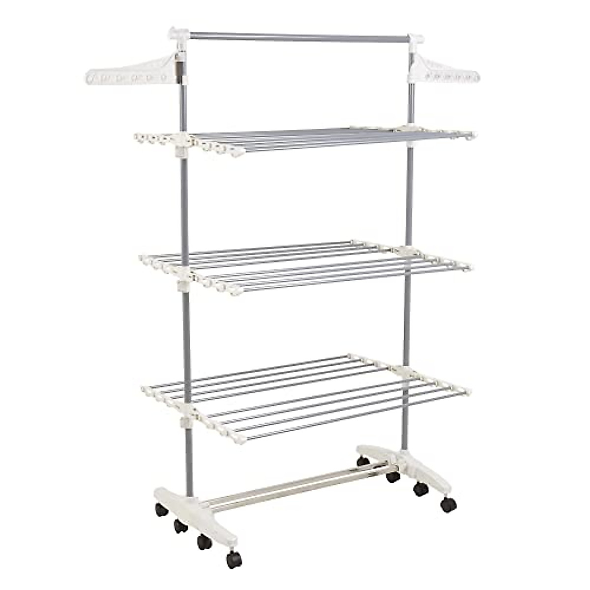Home-Complete Laundry Drying Rack, Stainless Steel Clothes Drying Rack with Folding Shelves for Indoor or Outdoor Air-Drying of Towels, Shoes, Delicate Clothes