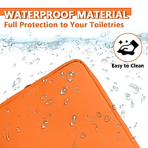 UIXIZQ Waterproof Large Makeup Bag Pouch,Nylon Women Travel Toiletry Storage Bag Preppy Cosmetic Bag for Girls,Big Makeup Organizer Bag Cute Zipper Pouch Bag for Sport Work Gift(Large-Peach)