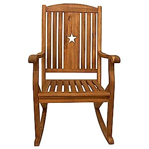 Leigh Country Sequoia Series Adult Rocker with Star Cutout Rocking Chair, Brown