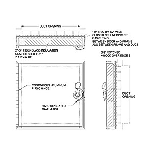 Best - 16" x 16" Hinged Duct Access Door