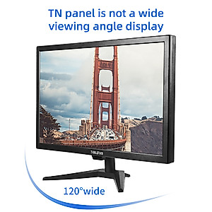 Thinlerain 20" PC Monitor 16:9 1600x900 Kitchen Monitor, LED Monitor Build in Speaker, 5Ms, 60 Hz, VESA Mountable, with VGA HDMI AV BNC USB, for FireStick, Computer, Laptop