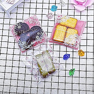 300ct 3.94"x3.94" Self Adhesive Sealing Cookie Bags, Thicken Resealable Individual Cellophane Treat Bags for Packaging Candy Jewelry Party Favor Gift Giving, DIY Cookie Wrappers Halloween Christmas