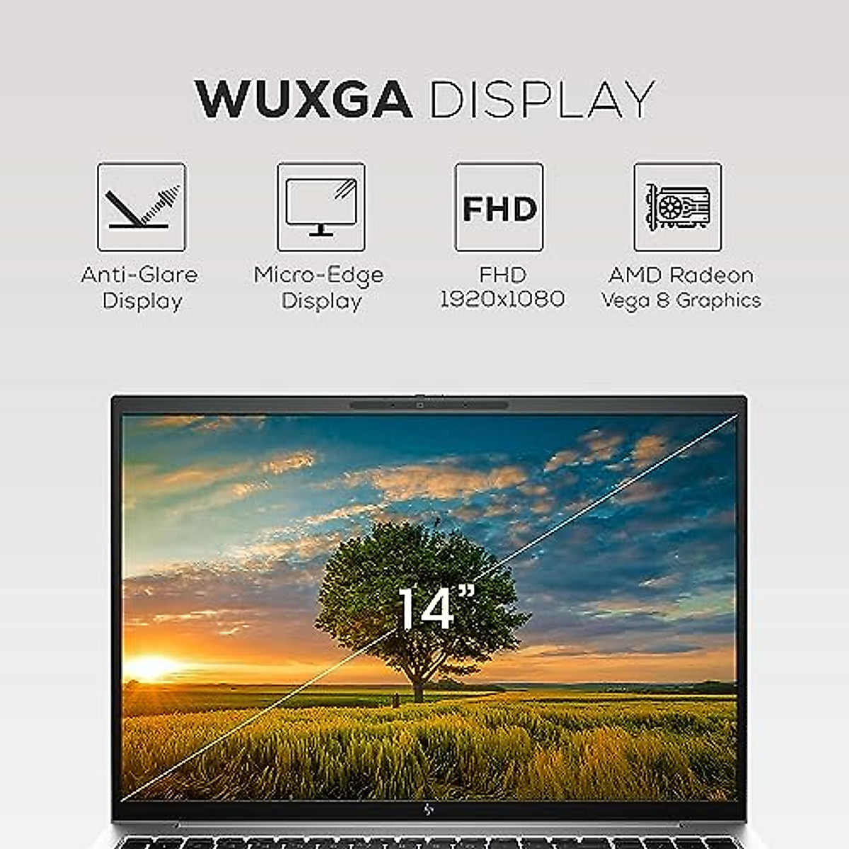 HP EliteBook 745 G5 FHD Laptop 14in Notebook PC - AMD R7-2700 Backlit Keyboard,Fingerprint Reader,1.8GHz 16GB 256GB SSD Windows 10 Professional (Renewed)