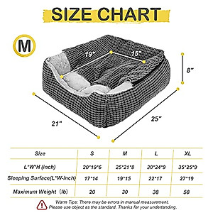 GASUR Dog Beds for Large Medium Small Dogs, Rectangle Cave Hooded Blanket Puppy Bed, Luxury Anti-Anxiety Orthopedic Cat Beds for Indoor Cats, Warmth and Machine Washable (25 inches, Grey)