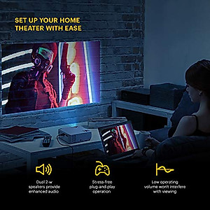 KODAK FLIK X4 Home Projector | 4.0 LCD Compact Home Theater System Projects Up to 150” with 1080p Compatibility & Bright Lumen LED Lamp | VGA/AV/HDMI/USB/TF Inputs | Remote, Tripod & Carry Case